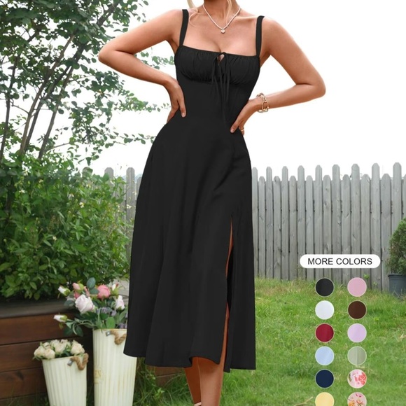 Dresses | New Milkmaid Elegant Black Midi Dress | Poshmark